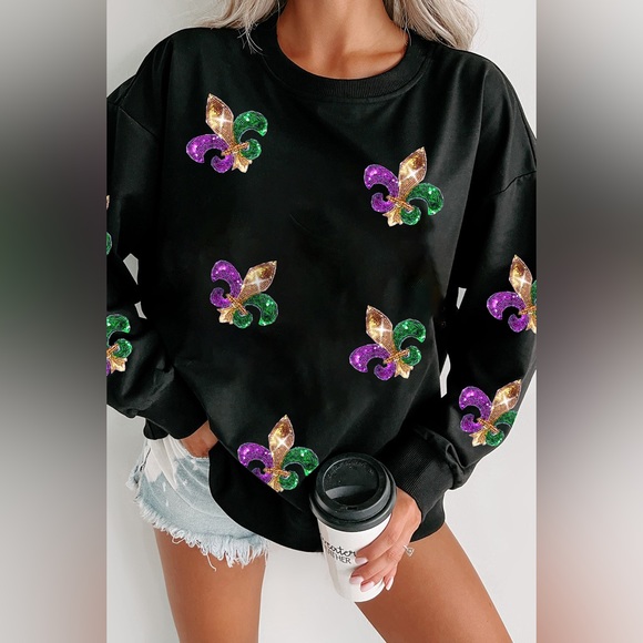 Tops | Mardi Gras Fleur De Lis Top Brand New | Poshmark